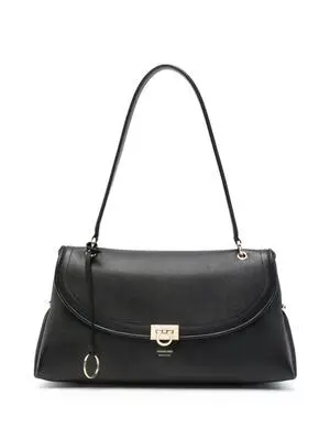FERRAGAMO Gancini Pebbled Leather Tote Bag