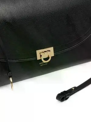FERRAGAMO Gancini Pebbled Leather Tote Bag