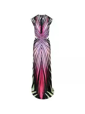Roberto Cavalli Ray Of Paradise Printed Maxi Dress - Black