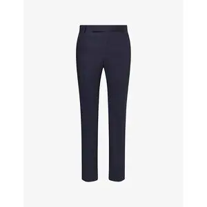 Dunhill Belgravia Pressed-pleat Wool Trousers - Navy