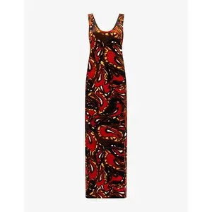 Dries Van Noten Debant Sleeveless Cotton-blend Maxi Dress - Rust