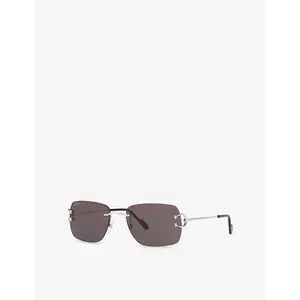 Cartier Ct0330s Rectangle Metal Sunglasses