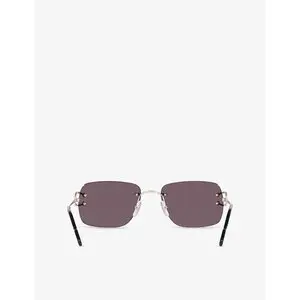 Cartier Ct0330s Rectangle Metal Sunglasses