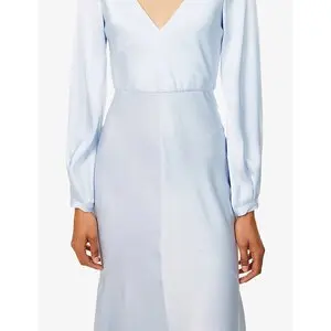 Gabriela Hearst Peyton Knotted-back Silk Maxi Dress - Light Blue