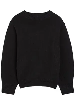 TOTEME Knitted Cotton-blend Jumper - Black