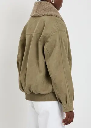 Stella McCartney Plush-trim Wrap Faux Suede Jacket