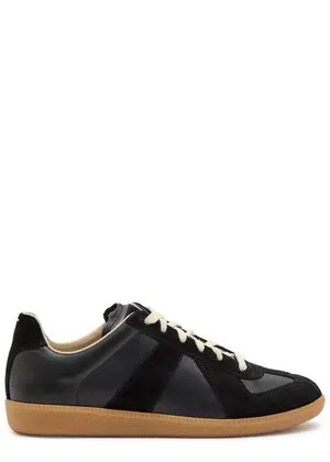 MAISON MARGIELA Replica Panelled Leather Sneakers - Black