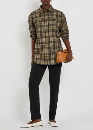 RÓHE Checked Wool-blend Overshirt