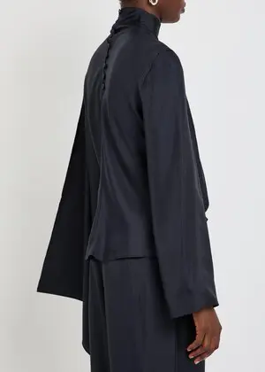 RÓHE Draped Asymmetric Silk Top