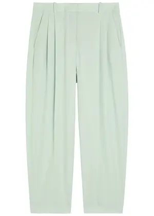 Stella McCartney Pleated Balloon-leg Wool Trousers - Light Blue