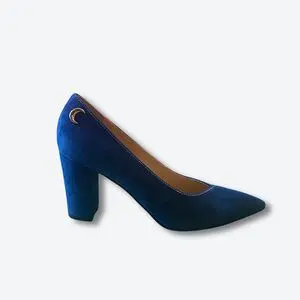 LUNA SELENE Stella Adriatic Ink Block Heel Pump - Blue