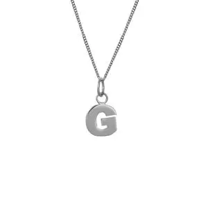 EDGE ONLY Letter Pendant "g" Initial Necklace Sterling - Silver