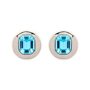 EMMA HOLLAND JEWELLERY Aqua & Platinum Statet Disc Clip Earrings - Blue
