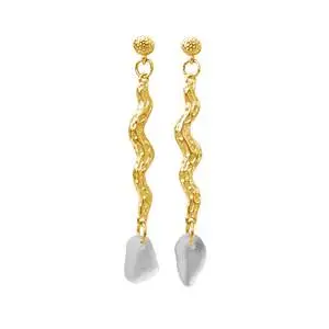 GLASSTYK Bølgeskum Earrings - White