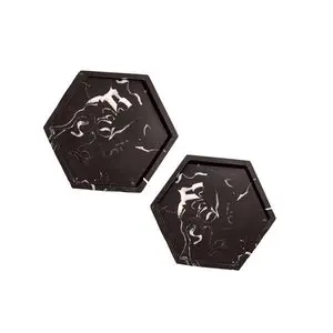 BY SHAX Panda Hex Trays Pair - Black