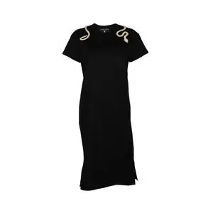LAINES LONDON Embellished T-shirt Dress - Black