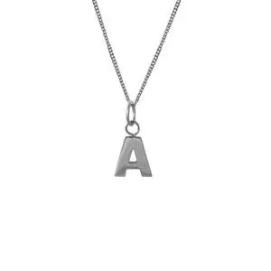 EDGE ONLY Letter Pendant "a" Initial Necklace Sterling - Silver