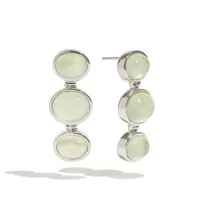 STONE FRUIT Silver / Green Pulp Earrings - Silver/green