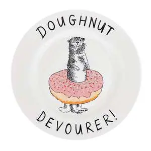 JIMBOBART Doughnut Devourer' Side Plate - White