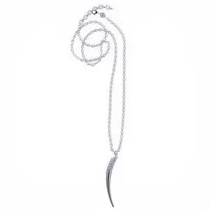 LINDA FIORE Long Necklace With Horn Pendant, Sterling - Silver