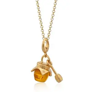 LILY CHARMED Gold / Orange Gold Plated Honey Pot Charm Necklace - Gold/orange