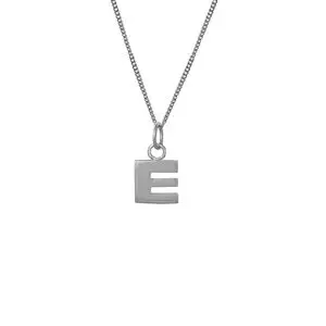 EDGE ONLY Letter Pendant "e" Initial Necklace Sterling - Silver