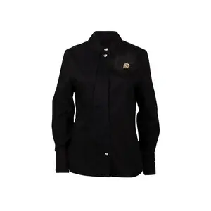 HOUSE OF LAINES LONDON Couture Tie Shirt With Embellished Corsage - Black