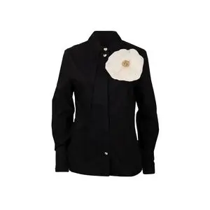 HOUSE OF LAINES LONDON Couture Tie Shirt With Cream Corsage - Black