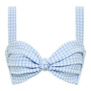 MONTCE Peri Micro Gingham Hayden Bikini Top - Blue