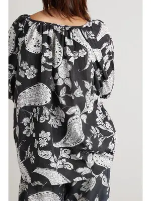 Fil De Vie Juno Paisley-print Cotton-batiste Blouse