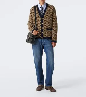 Valentino Garavani Jacquard Virgin Wool Cardigan - Multicoloured