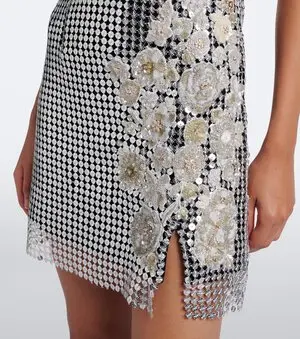 LA FUORI Shell Sequined Chainmail Minidress