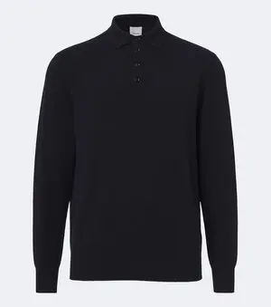 ALLUDE Cashmere Polo Sweater - Blue