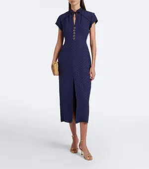 Alessandra Rich Silk Jacquard Midi Dress