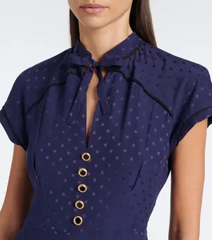 Alessandra Rich Silk Jacquard Midi Dress