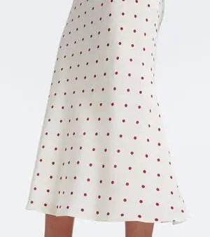 Alessandra Rich Ruffled Polka-dot Silk Midi Dress - White