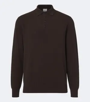 ALLUDE Cashmere Polo Sweater - Brown