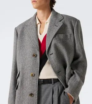 Valentino Garavani Herringbone Virgin Wool Coat