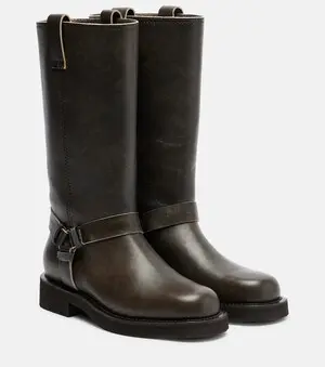 Brunello Cucinelli Monili Leather Knee-high Boots - Brown