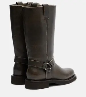 Brunello Cucinelli Monili Leather Knee-high Boots
