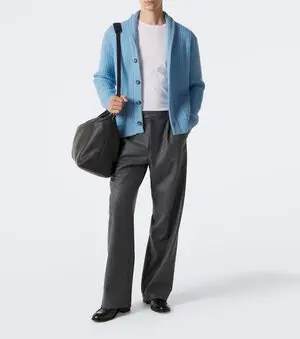 ALLUDE Ribbed Wool And Cashmere Cardigan