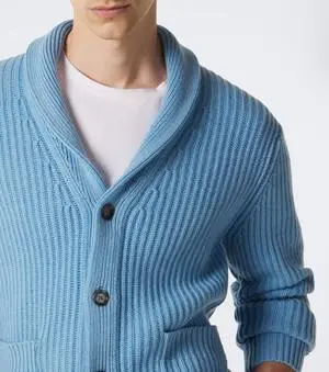 ALLUDE Ribbed Wool And Cashmere Cardigan