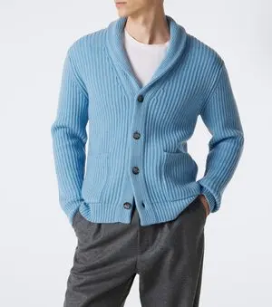 ALLUDE Ribbed Wool And Cashmere Cardigan