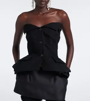 Magda Butrym Peplum Cotton Bustier Top