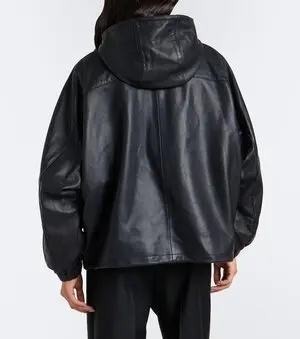 RÓHE Hooded Oversized Leather Jacket