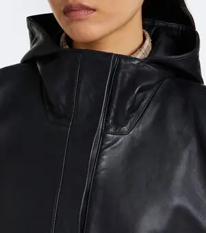 RÓHE Hooded Oversized Leather Jacket
