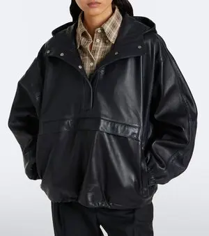RÓHE Hooded Oversized Leather Jacket