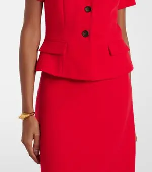 EMILIA WICKSTEAD Wool Crepe Midi Dress - Red