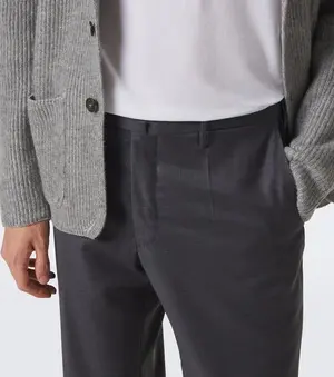 SLOWEAR Virgin Wool Flannel Slim Pants