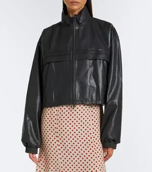 Prada Cropped Leather Jacket